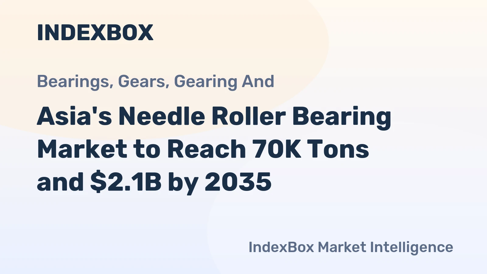 Asia's Needle Roller Bearing Market to Reach 70K Tons and $2.1B by 2035