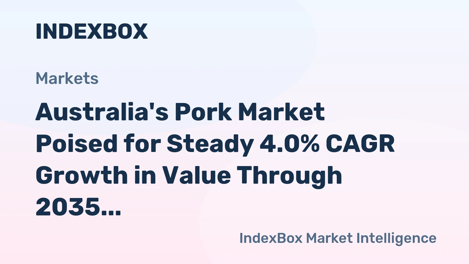 Australia's Pork Market Poised for Steady 4.0% CAGR Growth in Value Through 2035