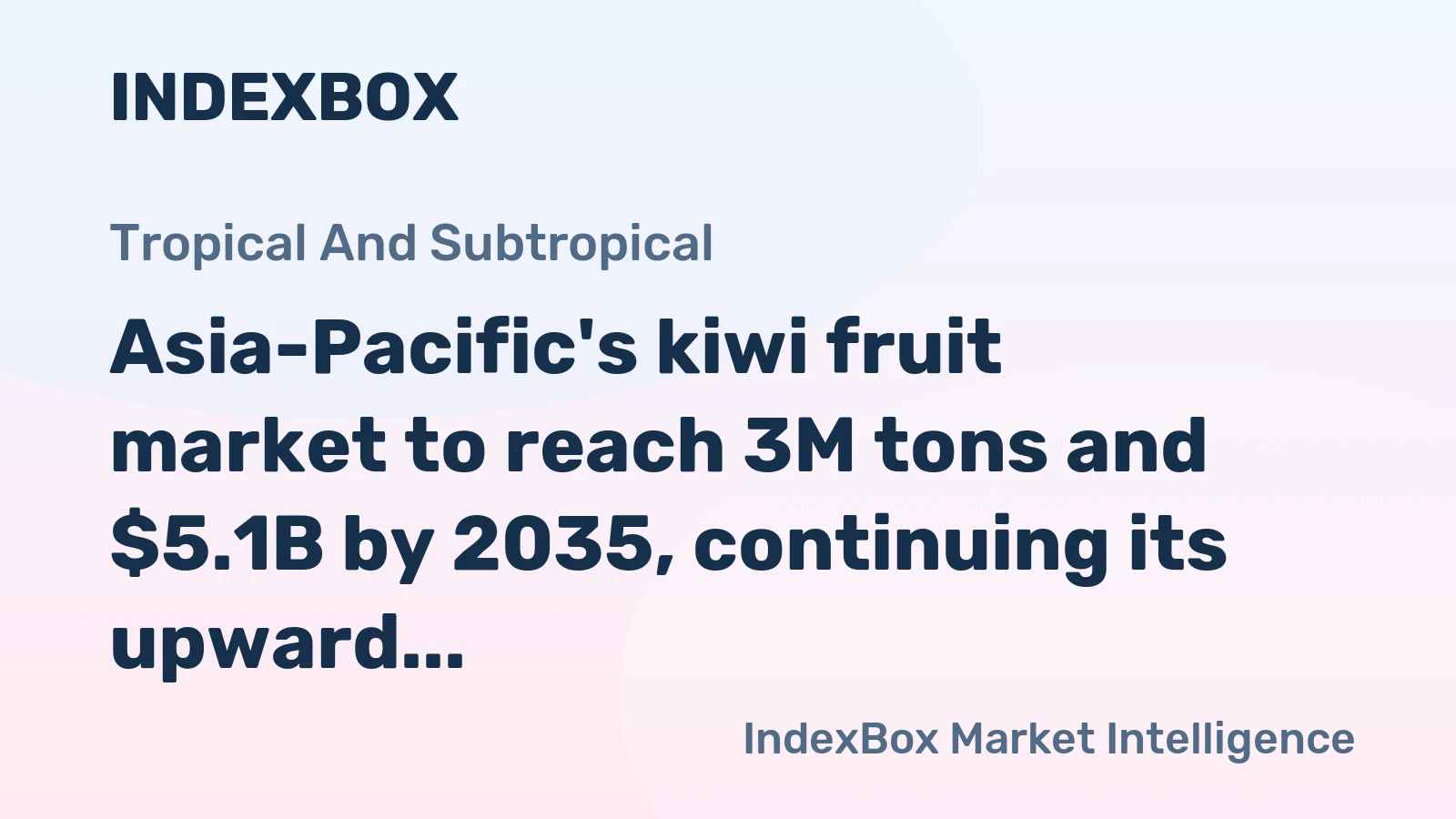 Asia-Pacific's kiwi fruit market to reach 3M tons and $5.1B by 2035, continuing its upward trend in volume and value.