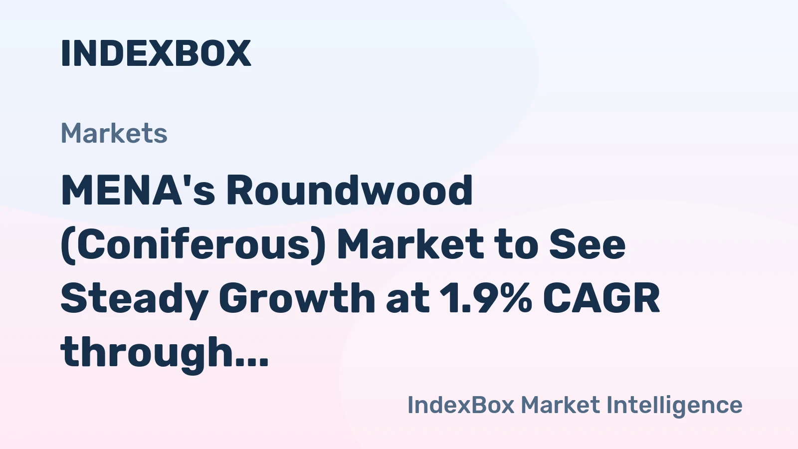 MENA's Roundwood (Coniferous) Market to See Steady Growth at 1.9% CAGR through 2035