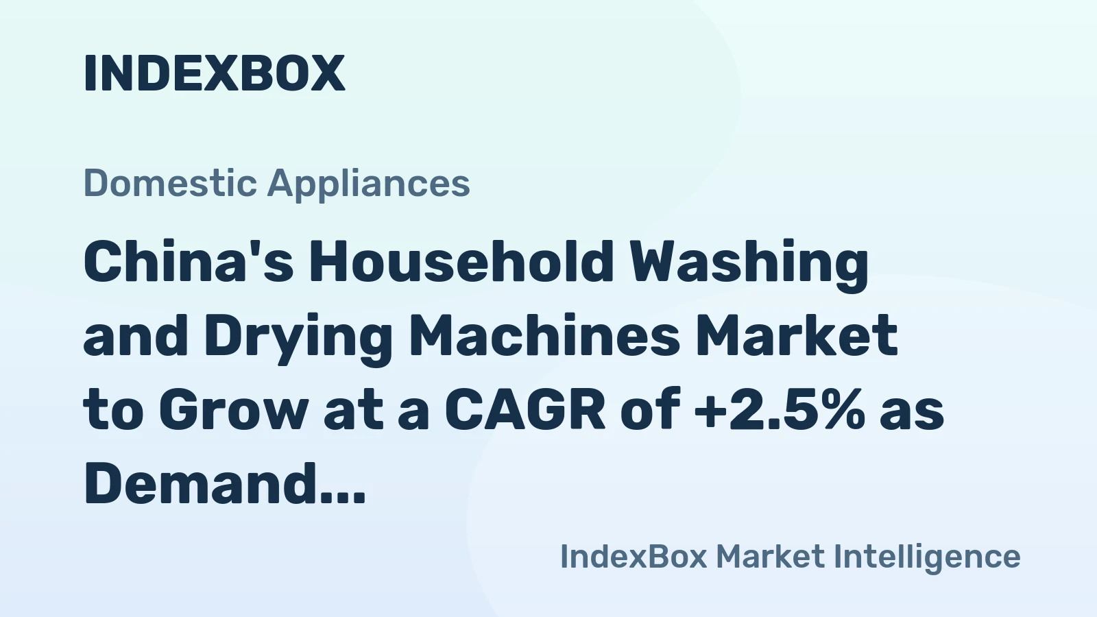 China's Household Washing and Drying Machines Market to Grow at a CAGR of +2.5% as Demand Increases