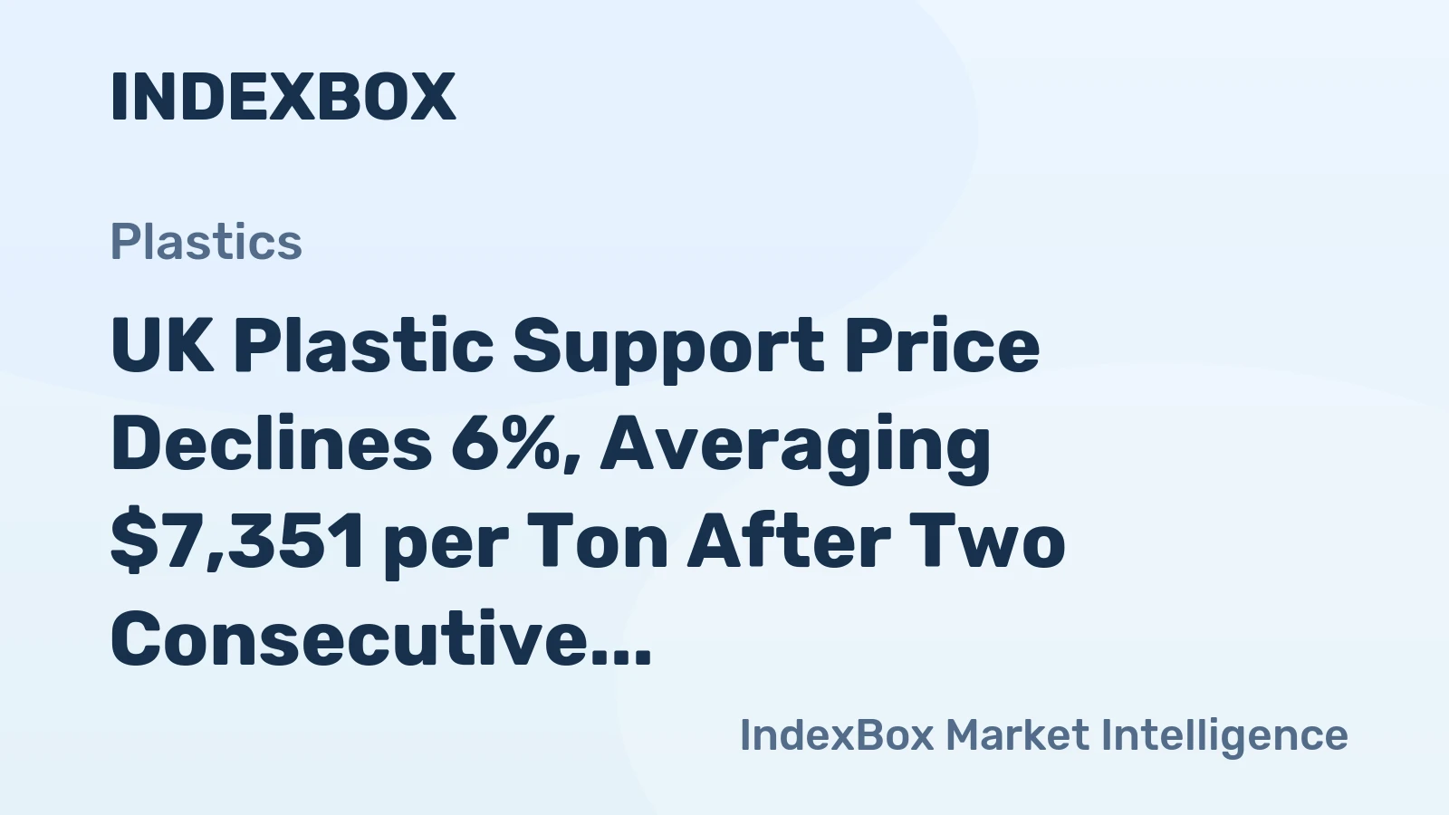 UK Plastic Support Price Declines 6%, Averaging $7,351 per Ton After Two Consecutive Months of Contraction