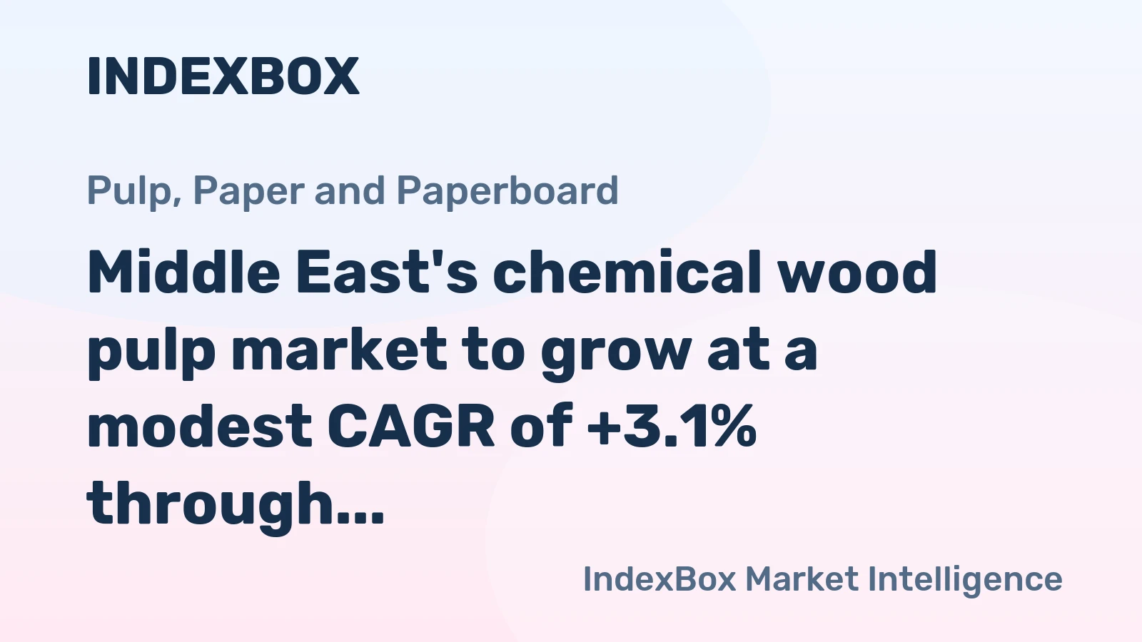 Middle East's chemical wood pulp market to grow at a modest CAGR of +3.1% through 2035, driven by sustained import demand.