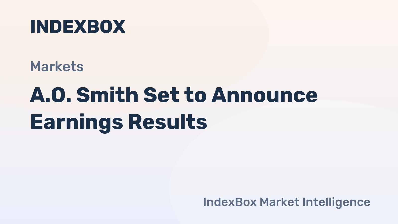 A.O. Smith Set to Announce Earnings Results