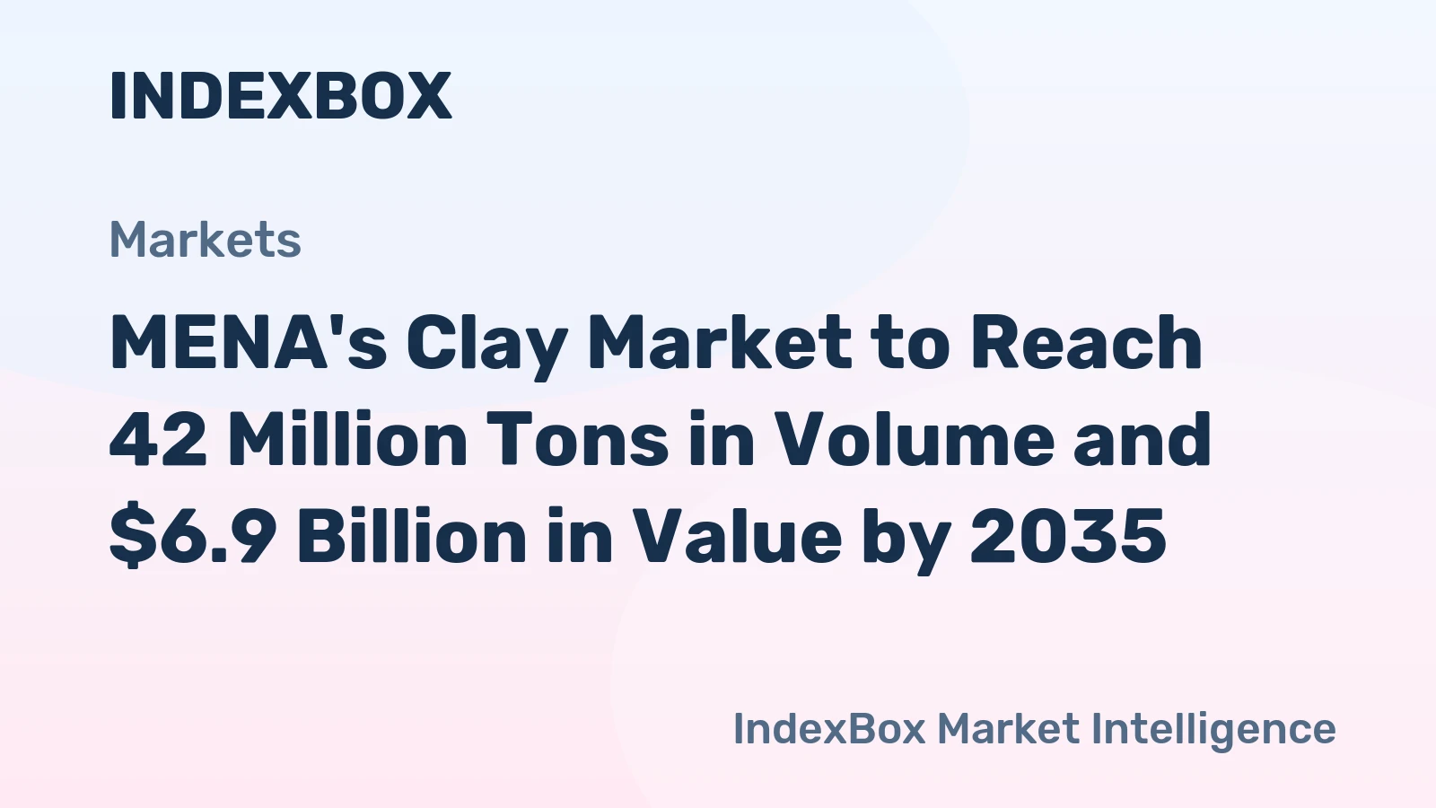 MENA's Clay Market to Reach 42 Million Tons in Volume and $6.9 Billion in Value by 2035