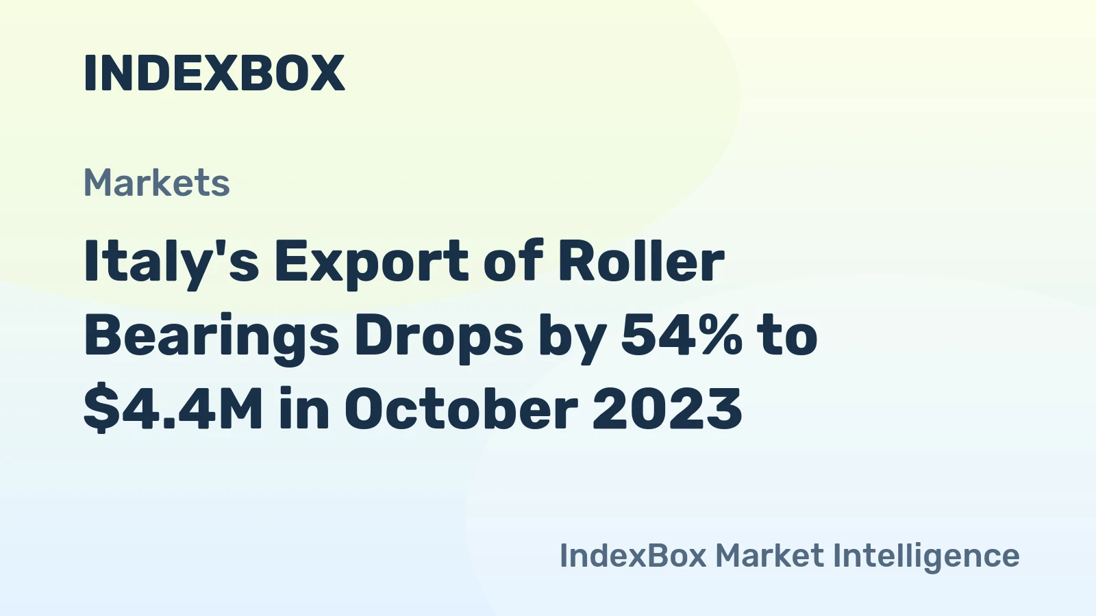 Italy's Export of Roller Bearings Drops by 54% to $4.4M in October 2023
