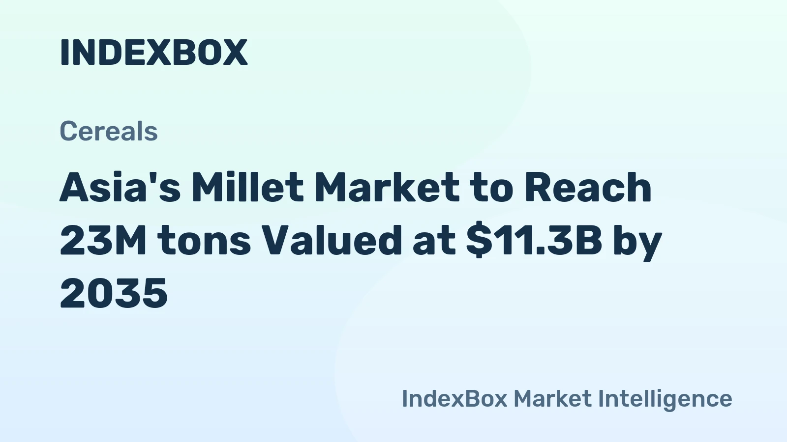 Asia's Millet Market to Reach 23M tons Valued at $11.3B by 2035