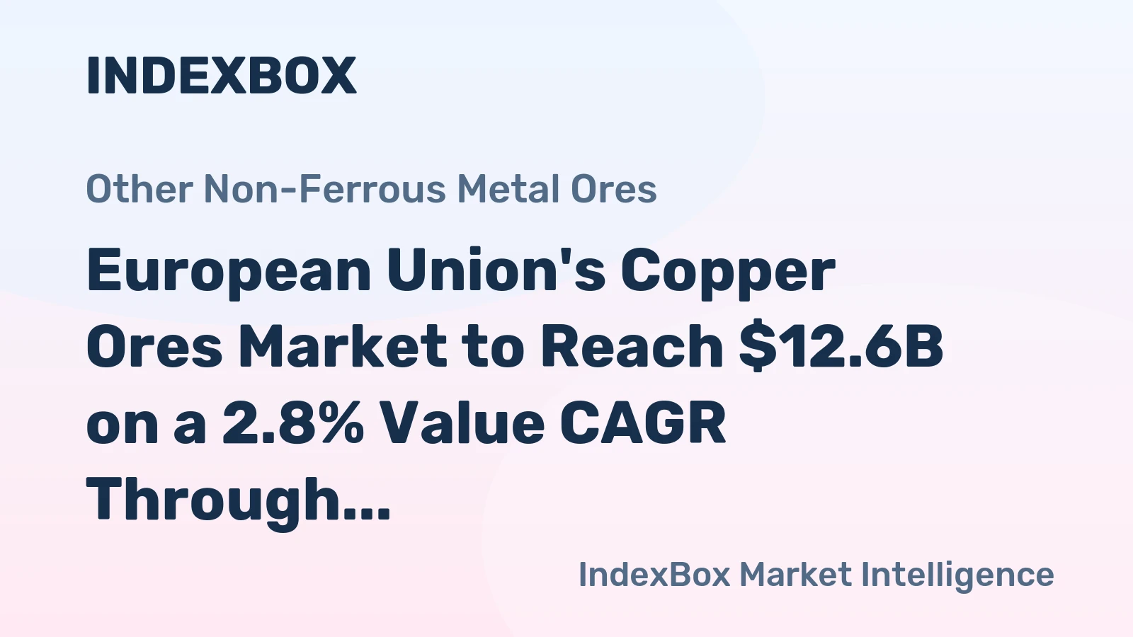 European Union's Copper Ores Market to Reach $12.6B on a 2.8% Value CAGR Through 2035