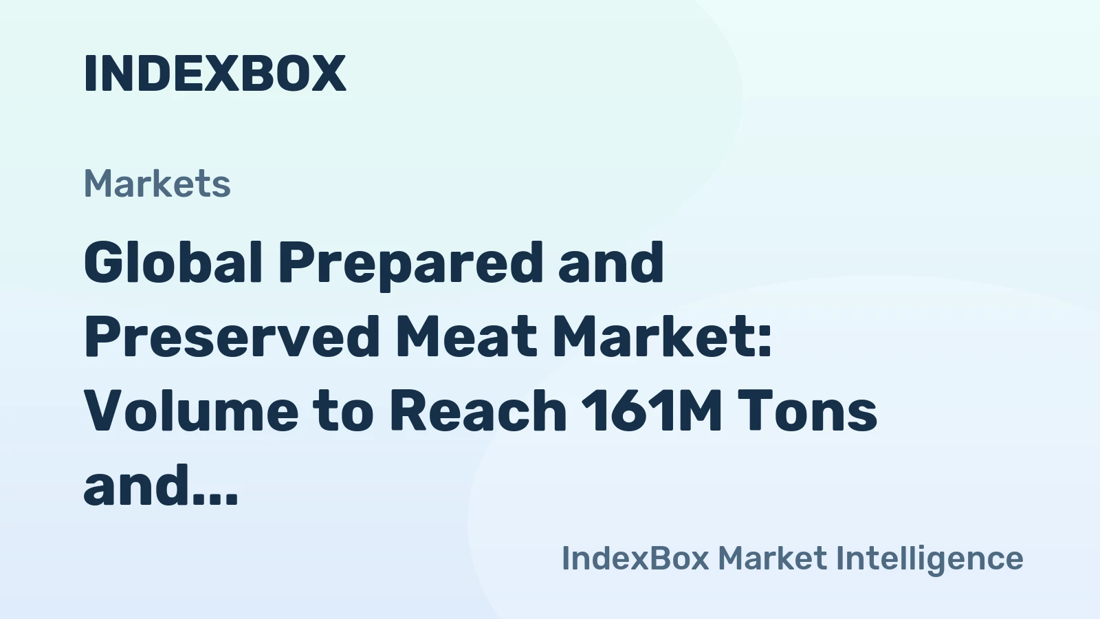 Global Prepared and Preserved Meat Market: Volume to Reach 161M Tons and Value to Reach $703.1B by 2035