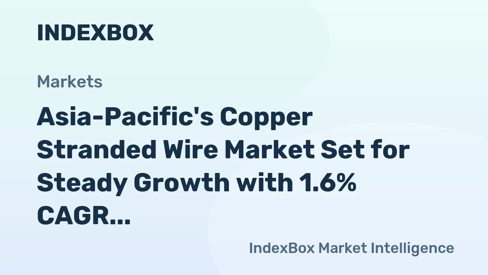Asia-Pacific's Copper Stranded Wire Market Set for Steady Growth with 1.6% CAGR