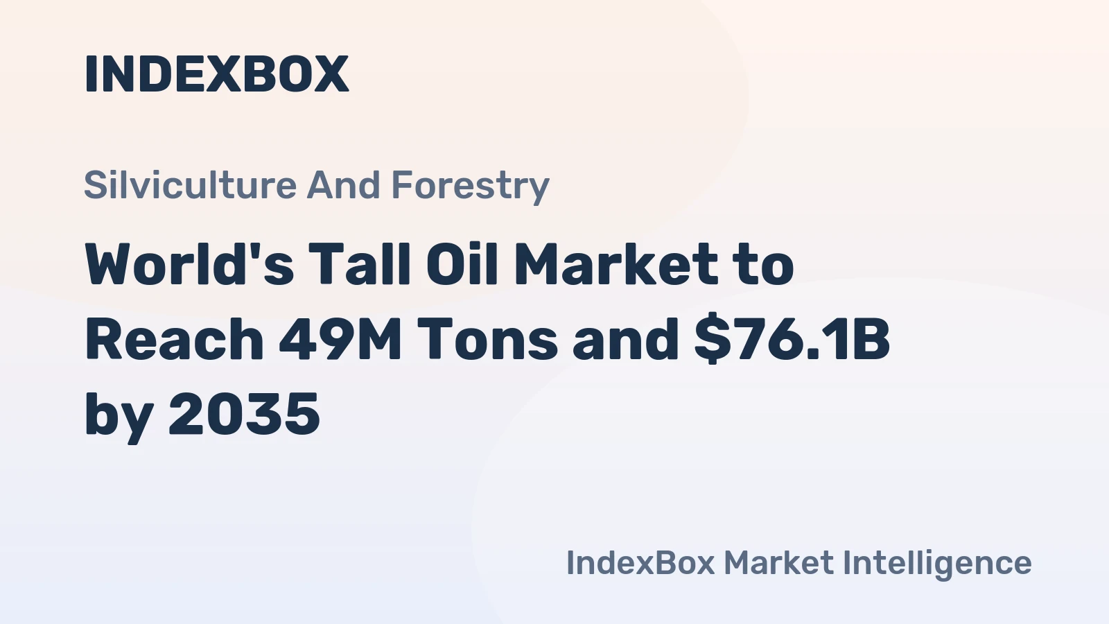 World's Tall Oil Market to Reach 49M Tons and $76.1B by 2035