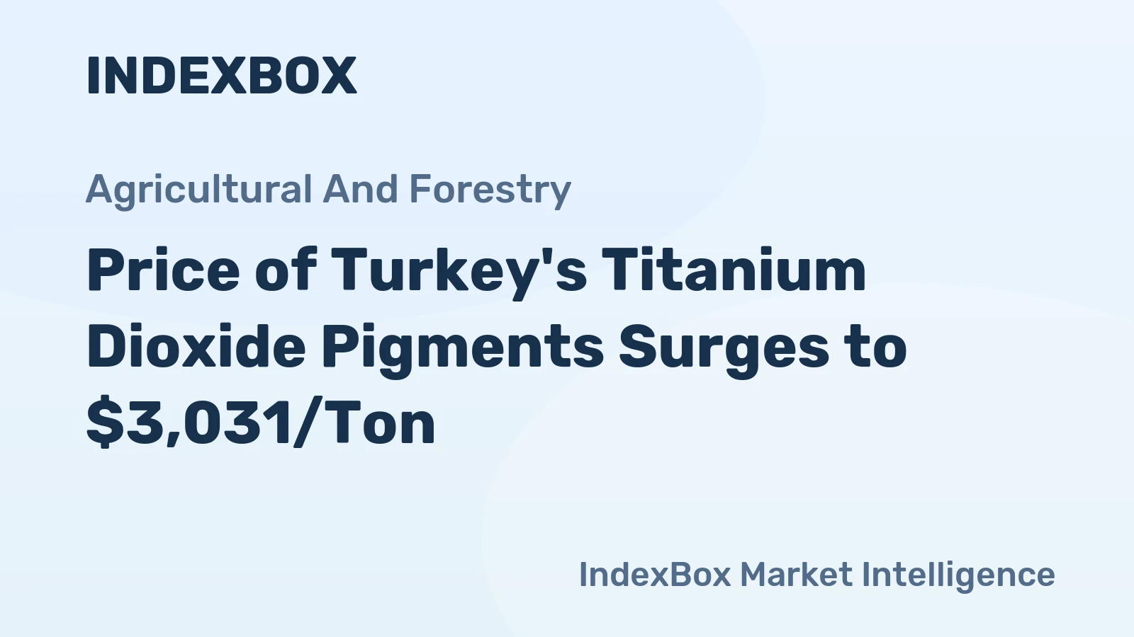 Price of Turkey's Titanium Dioxide Pigments Surges to $3,031/Ton