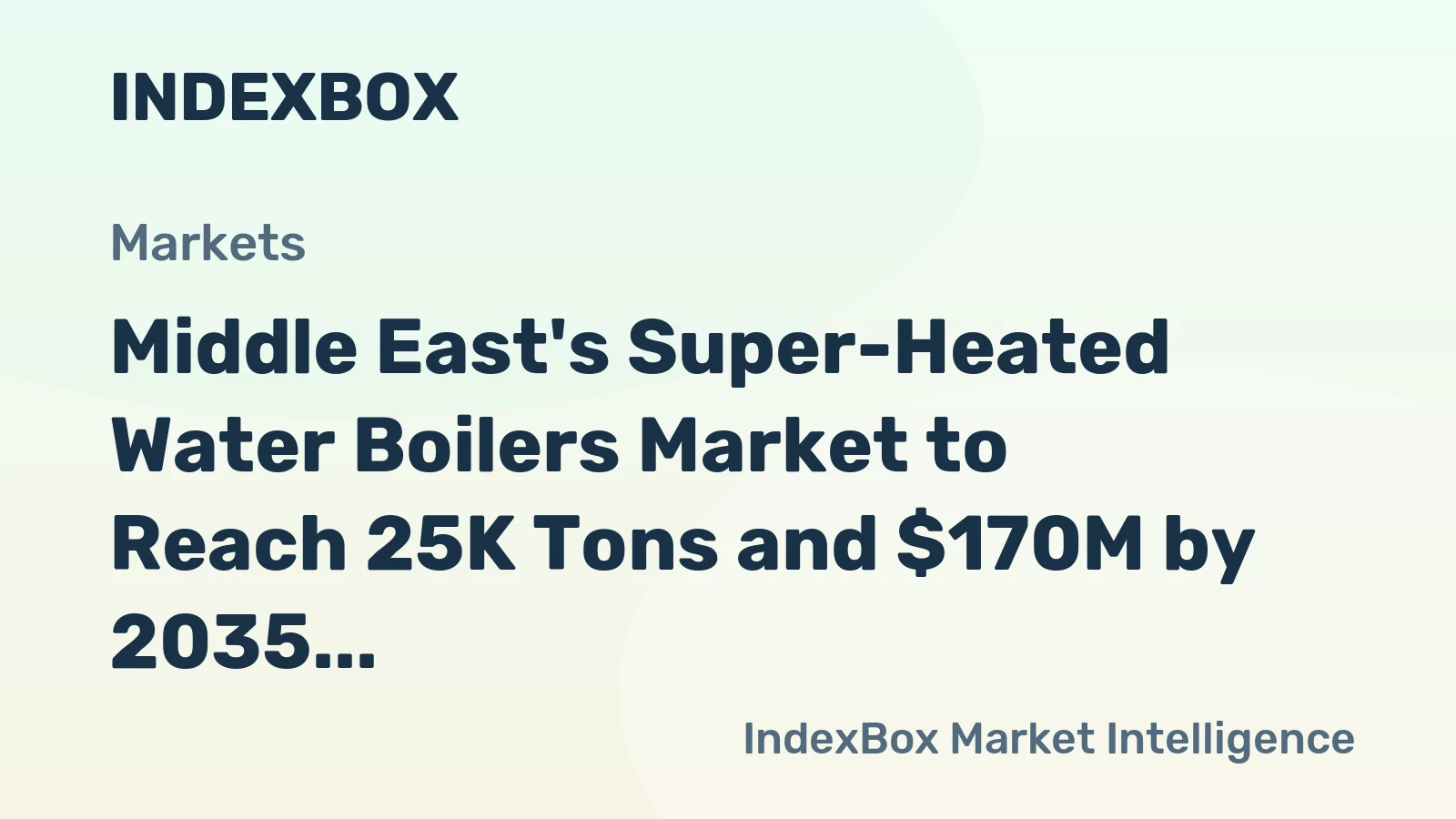 Middle East's Super-Heated Water Boilers Market to Reach 25K Tons and $170M by 2035