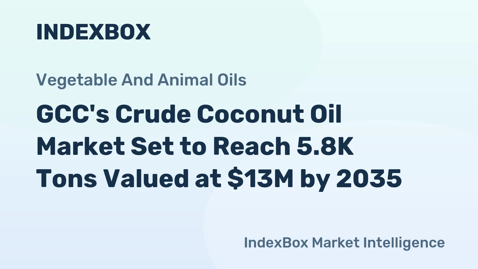 GCC's Crude Coconut Oil Market Set to Reach 5.8K Tons Valued at $13M by 2035
