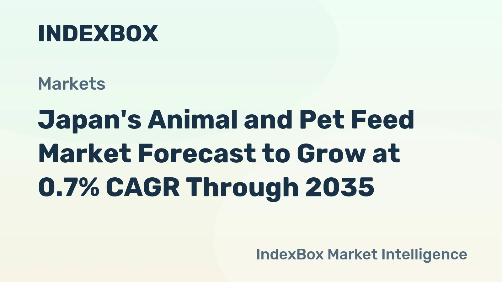 Japan's Animal and Pet Feed Market Forecast to Grow at 0.7% CAGR Through 2035