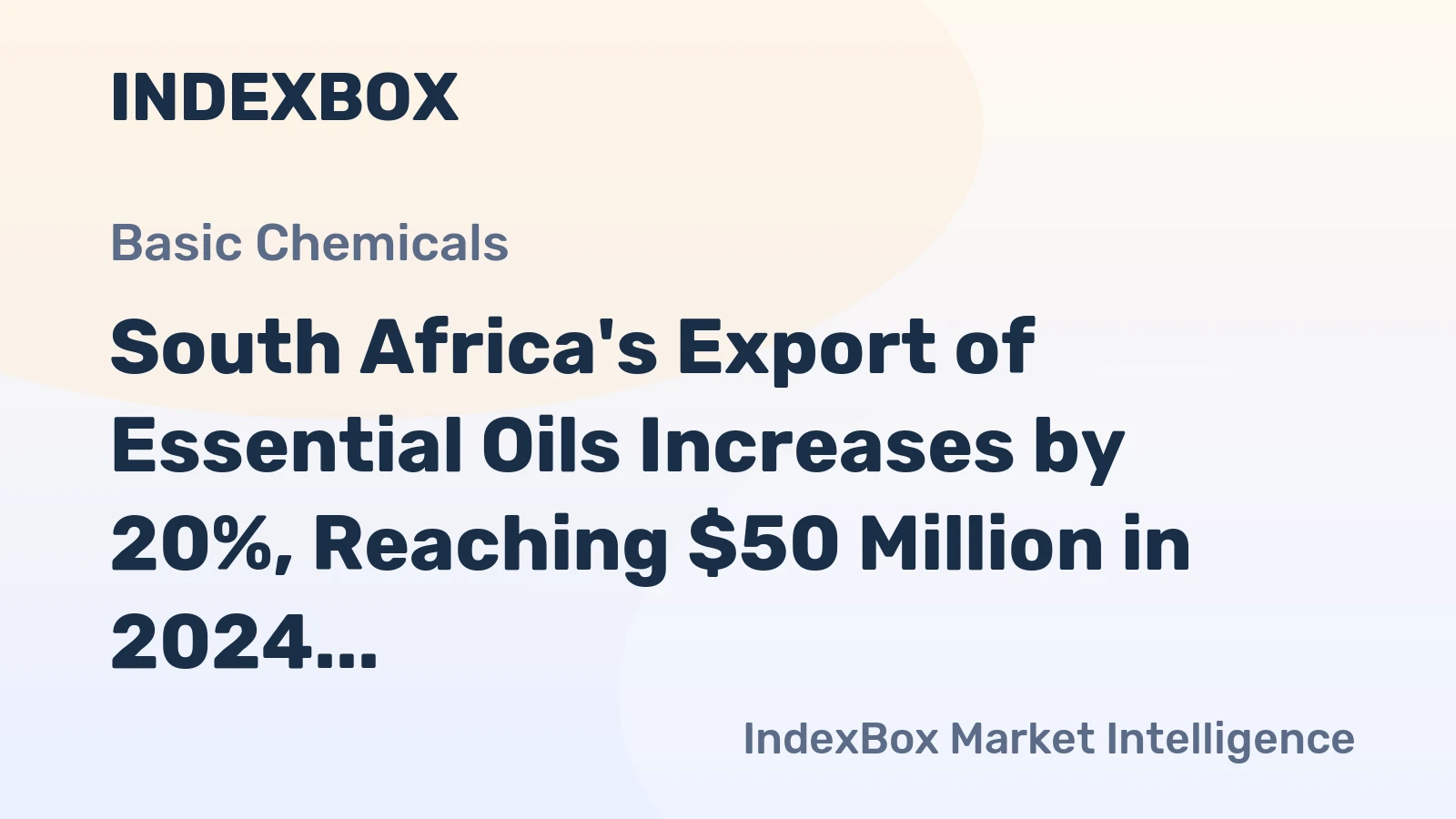 South Africa's Export of Essential Oils Increases by 20%, Reaching $50 Million in 2024