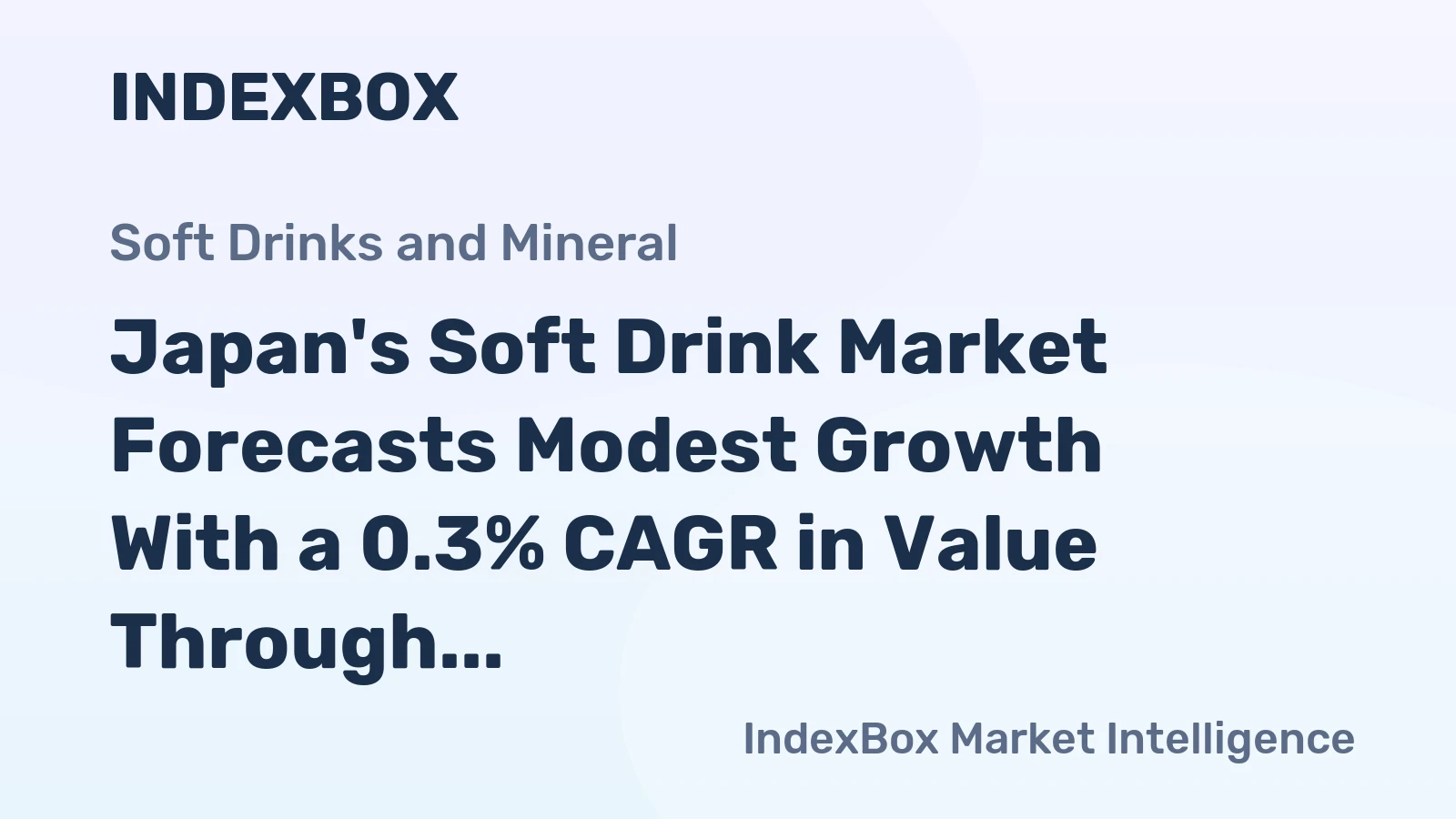 Japan's Soft Drink Market Forecasts Modest Growth With a 0.3% CAGR in Value Through 2035