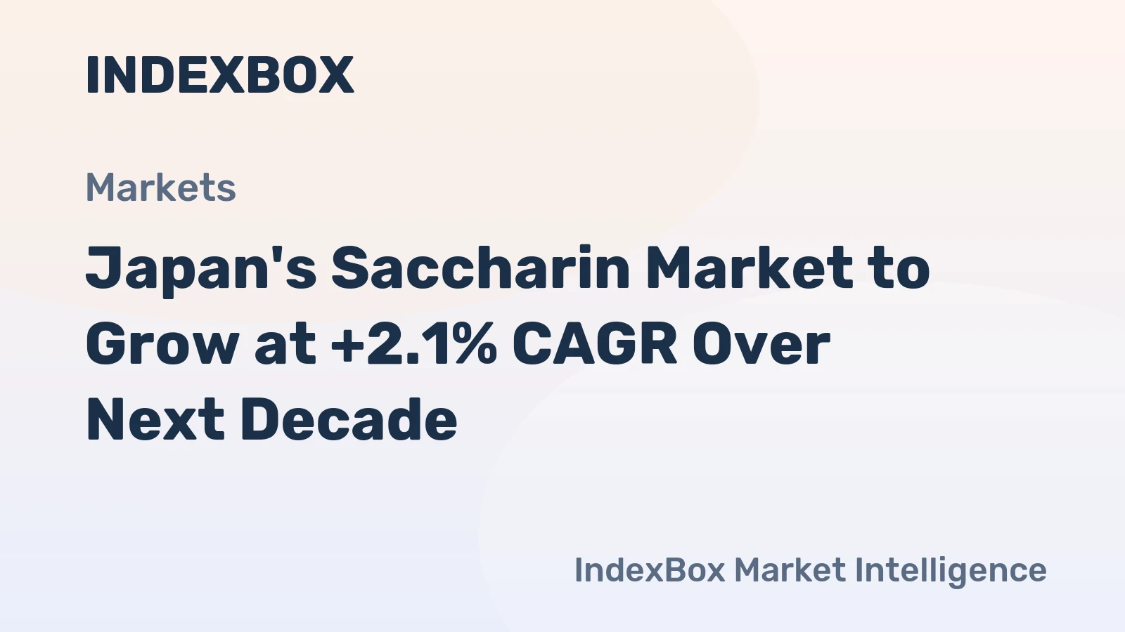 Japan's Saccharin Market to Grow at +2.1% CAGR Over Next Decade