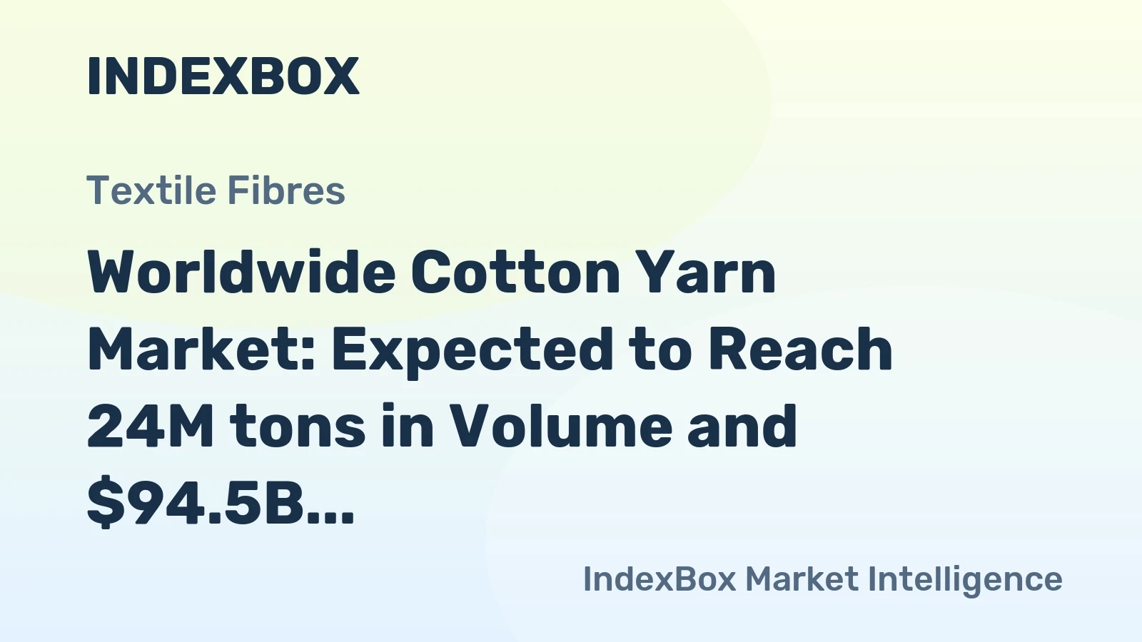 Worldwide Cotton Yarn Market: Expected to Reach 24M tons in Volume and $94.5B in Value by 2035