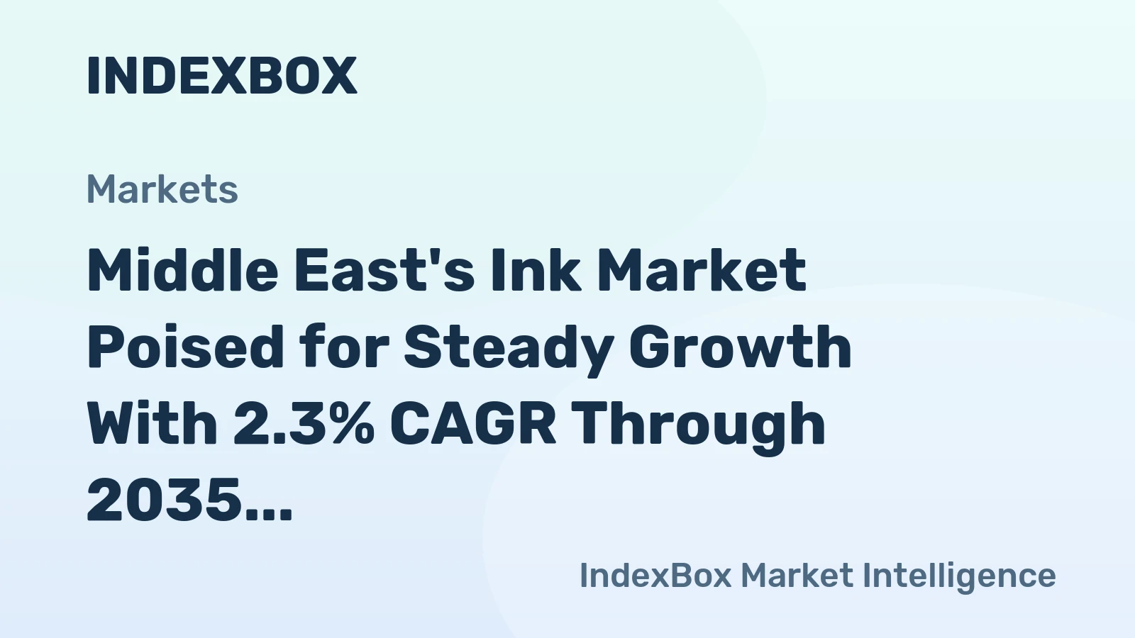 Middle East's Ink Market Poised for Steady Growth With 2.3% CAGR Through 2035