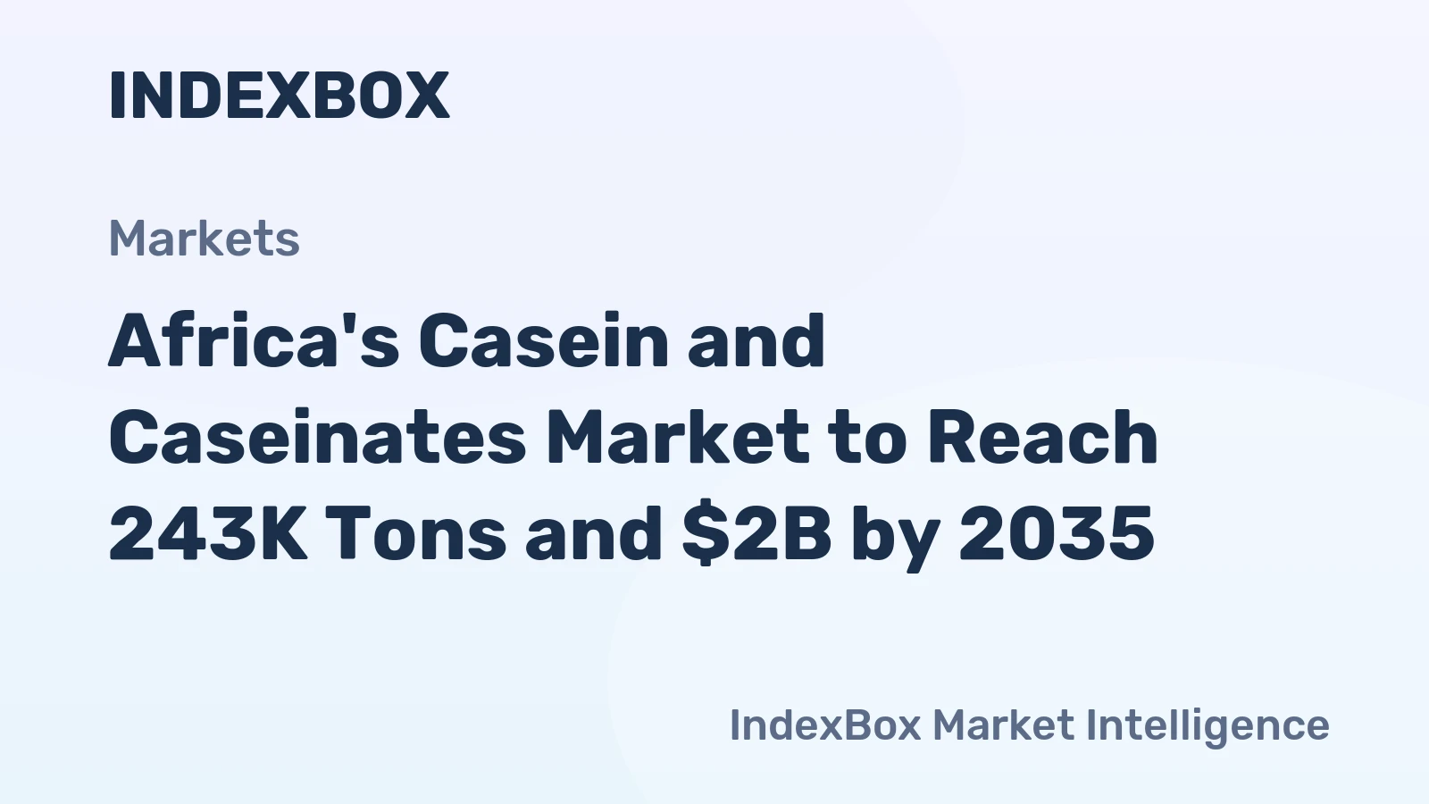 Africa's Casein and Caseinates Market to Reach 243K Tons and $2B by 2035