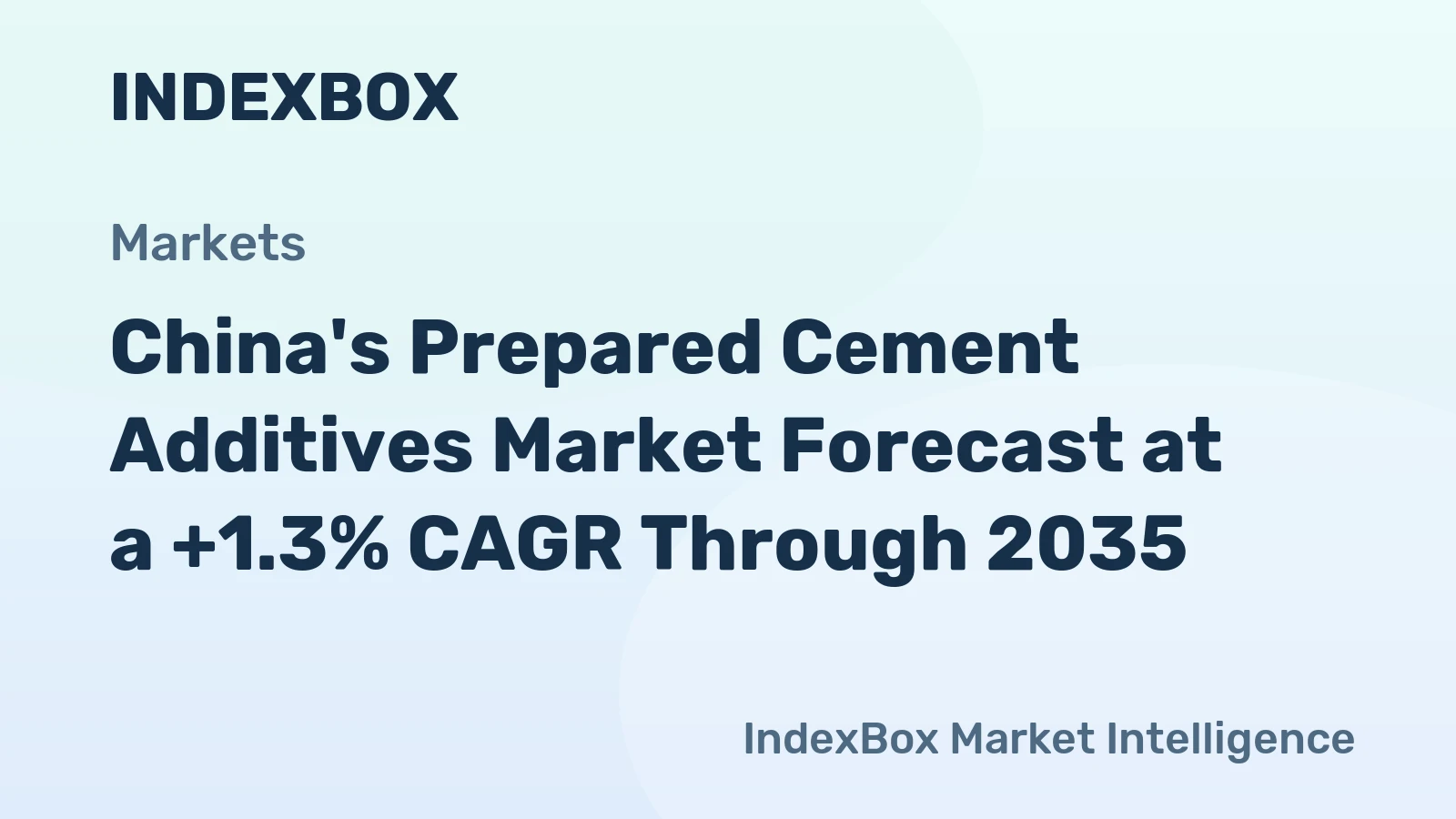 China's Prepared Cement Additives Market Forecast at a +1.3% CAGR Through 2035