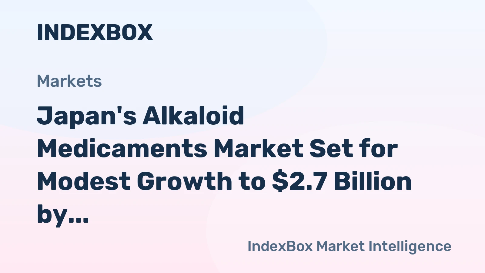 Japan's Alkaloid Medicaments Market Set for Modest Growth to $2.7 Billion by 2035