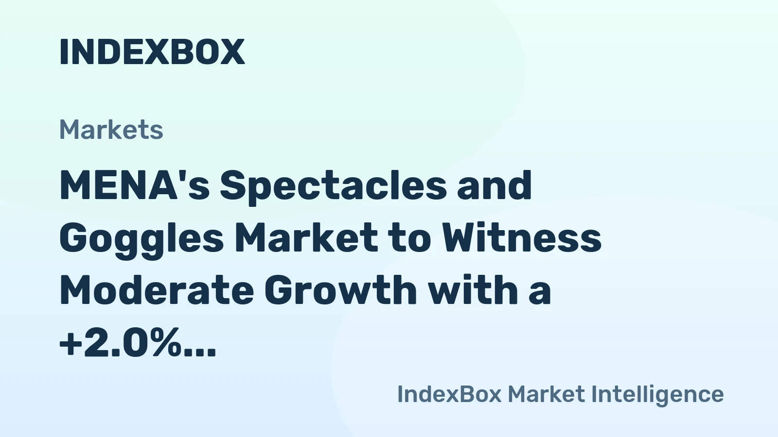 MENA's Spectacles and Goggles Market to Witness Moderate Growth with a +2.0% CAGR from 2024-2035