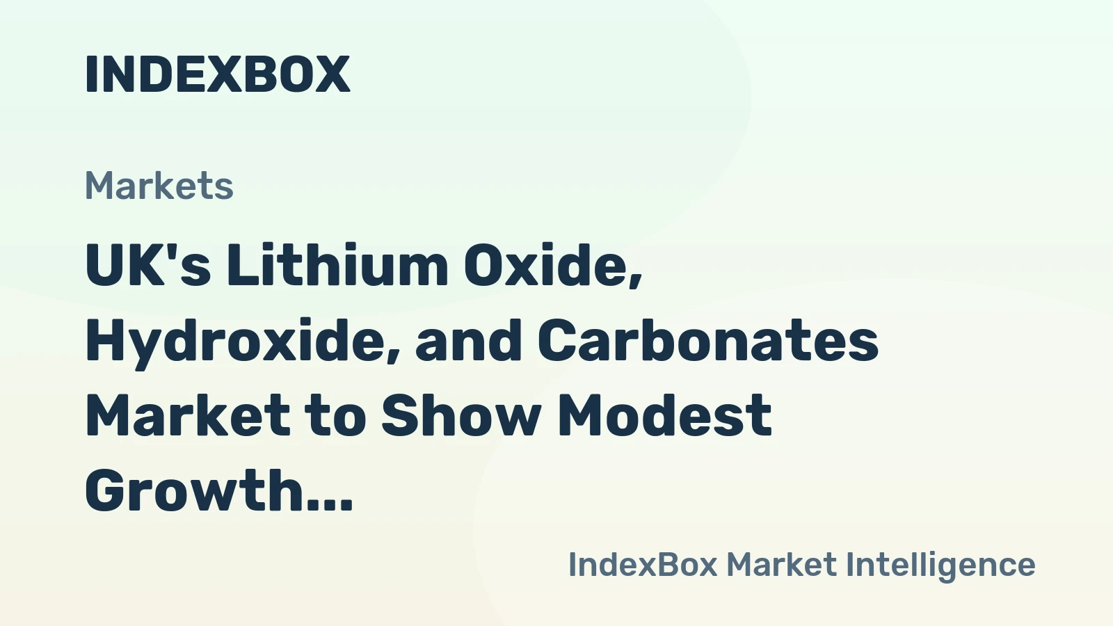 UK's Lithium Oxide, Hydroxide, and Carbonates Market to Show Modest Growth with Projected CAGR of +1.5% from 2024 to 2035