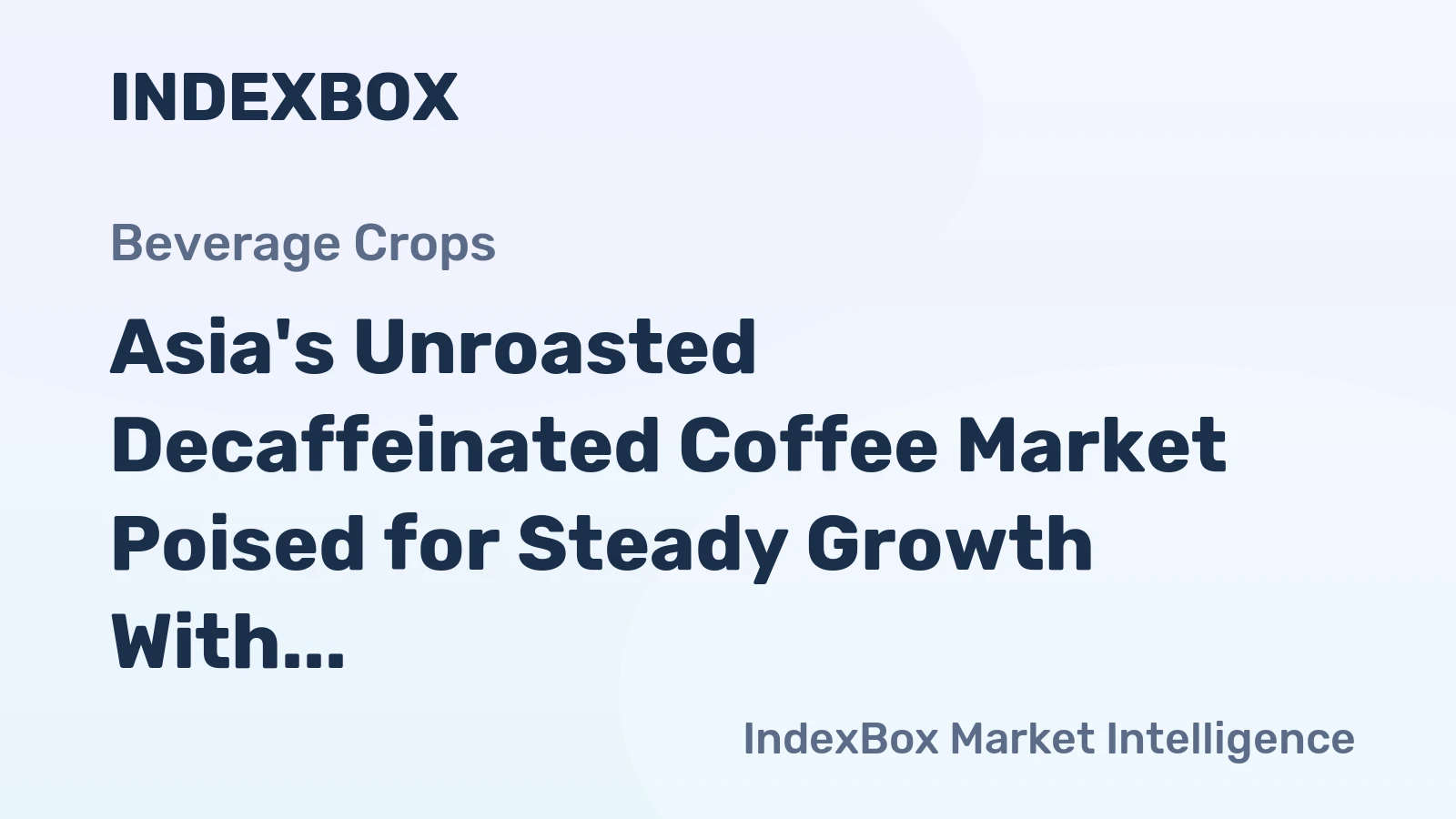 Asia's Unroasted Decaffeinated Coffee Market Poised for Steady Growth With a +1.7% Volume CAGR Through 2035