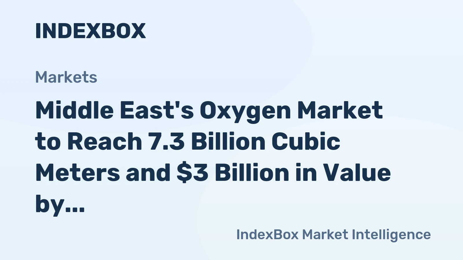 Middle East's Oxygen Market to Reach 7.3 Billion Cubic Meters and $3 Billion in Value by 2035