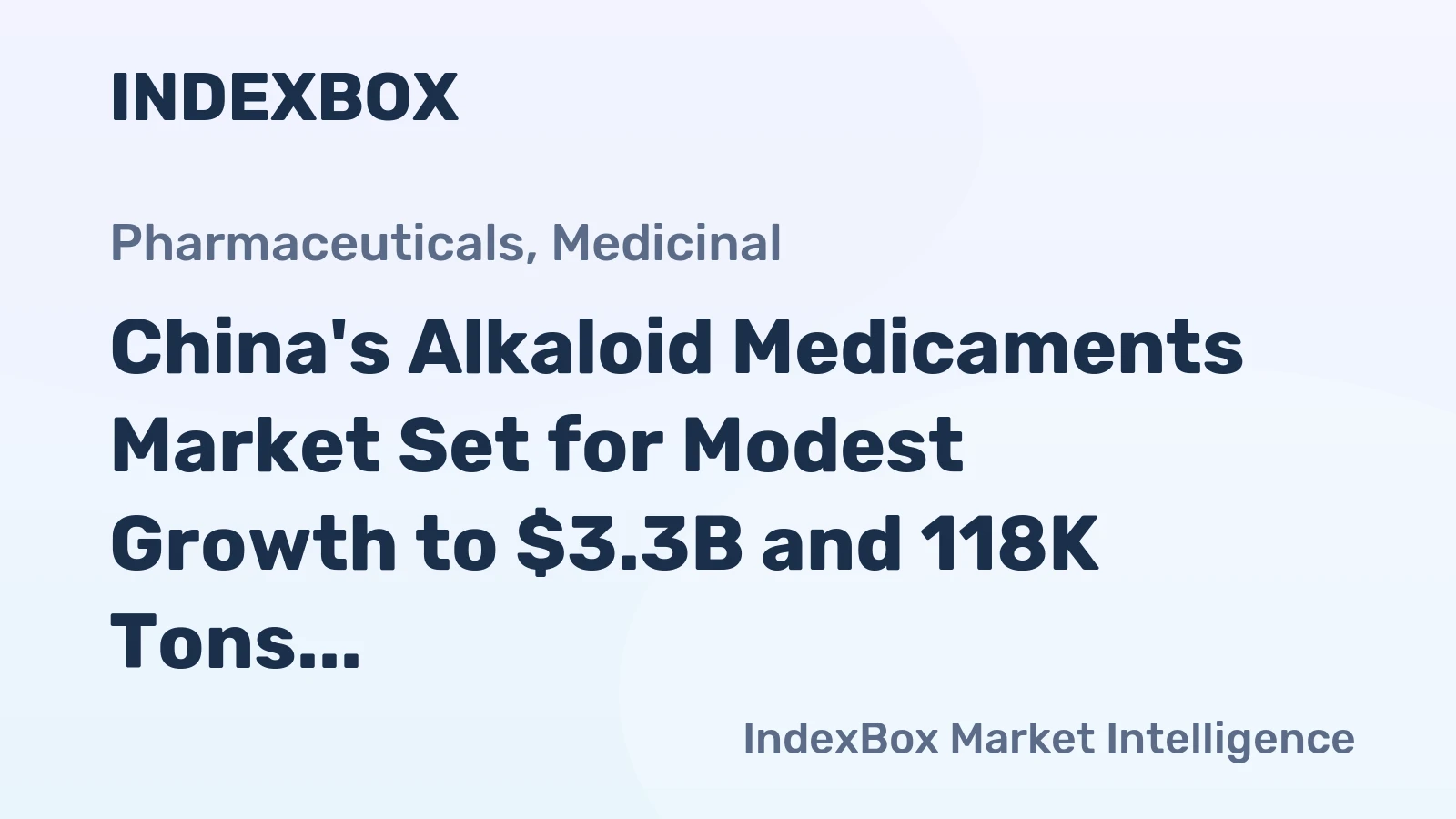 China's Alkaloid Medicaments Market Set for Modest Growth to $3.3B and 118K Tons by 2035