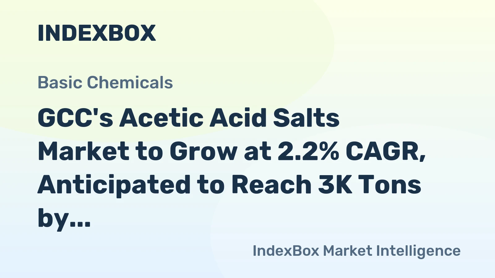 GCC's Acetic Acid Salts Market to Grow at 2.2% CAGR, Anticipated to Reach 3K Tons by 2035