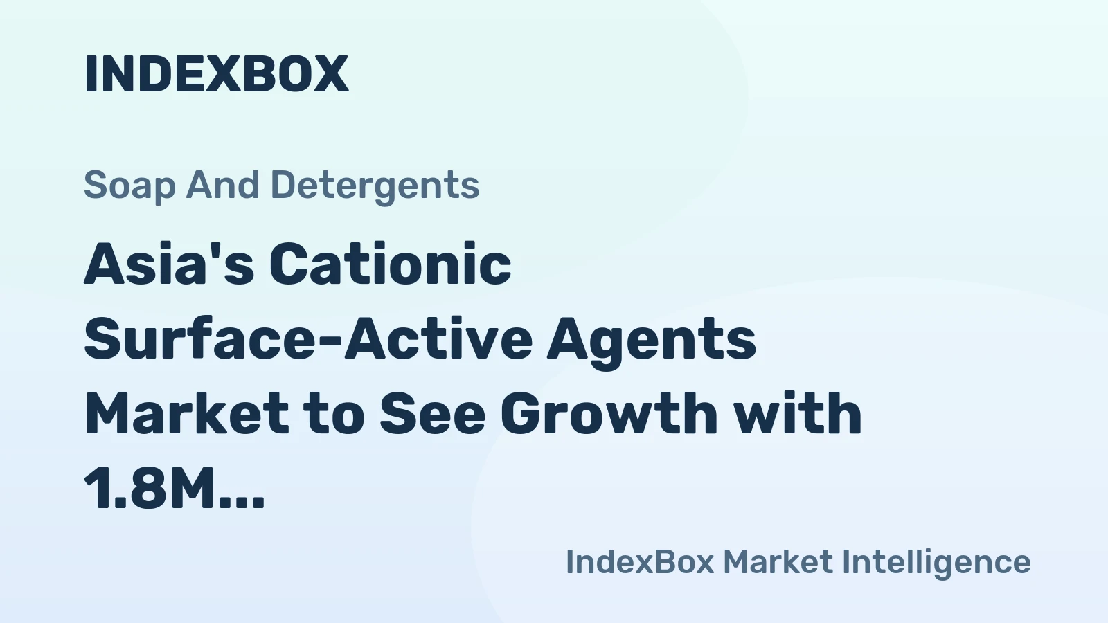 Asia's Cationic Surface-Active Agents Market to See Growth with 1.8M tons and $4.5B Value Forecasted by 2035
