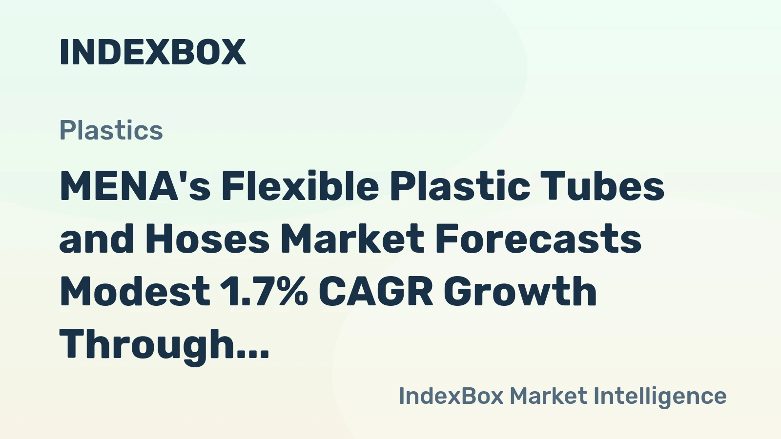 MENA's Flexible Plastic Tubes and Hoses Market Forecasts Modest 1.7% CAGR Growth Through 2035