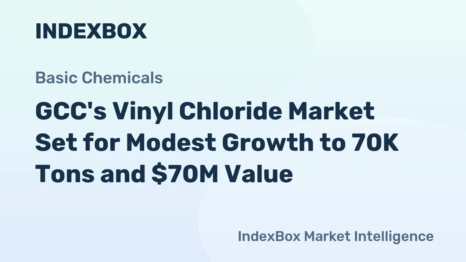 GCC's Vinyl Chloride Market Set for Modest Growth to 70K Tons and $70M Value