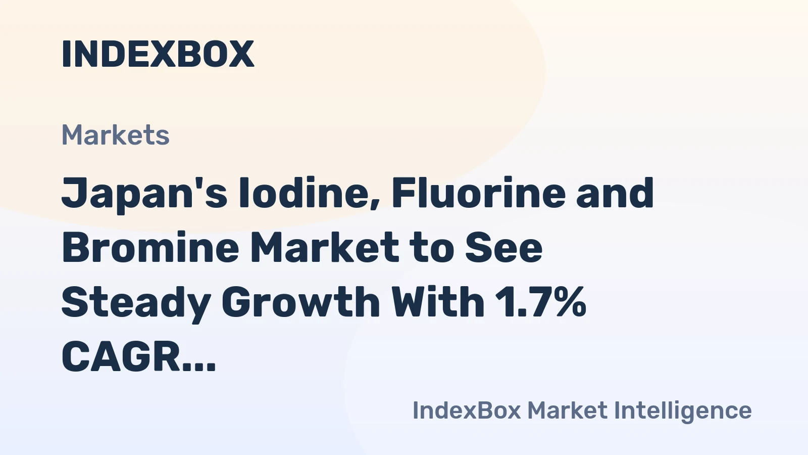 Japan's Iodine, Fluorine and Bromine Market to See Steady Growth With 1.7% CAGR