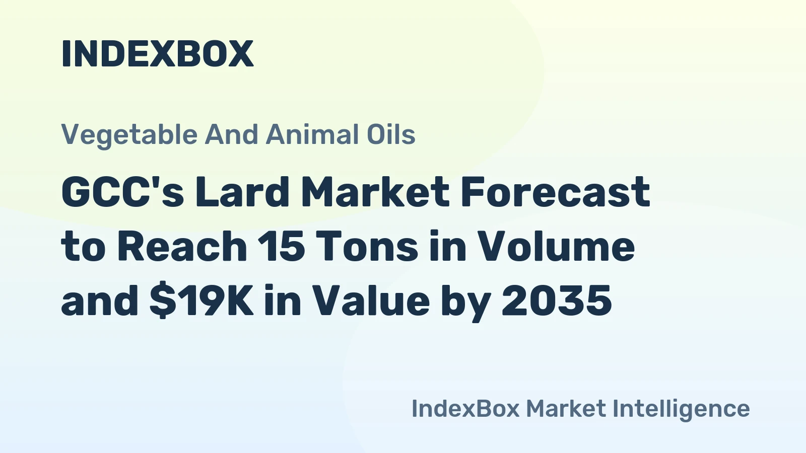GCC's Lard Market Forecast to Reach 15 Tons in Volume and $19K in Value by 2035