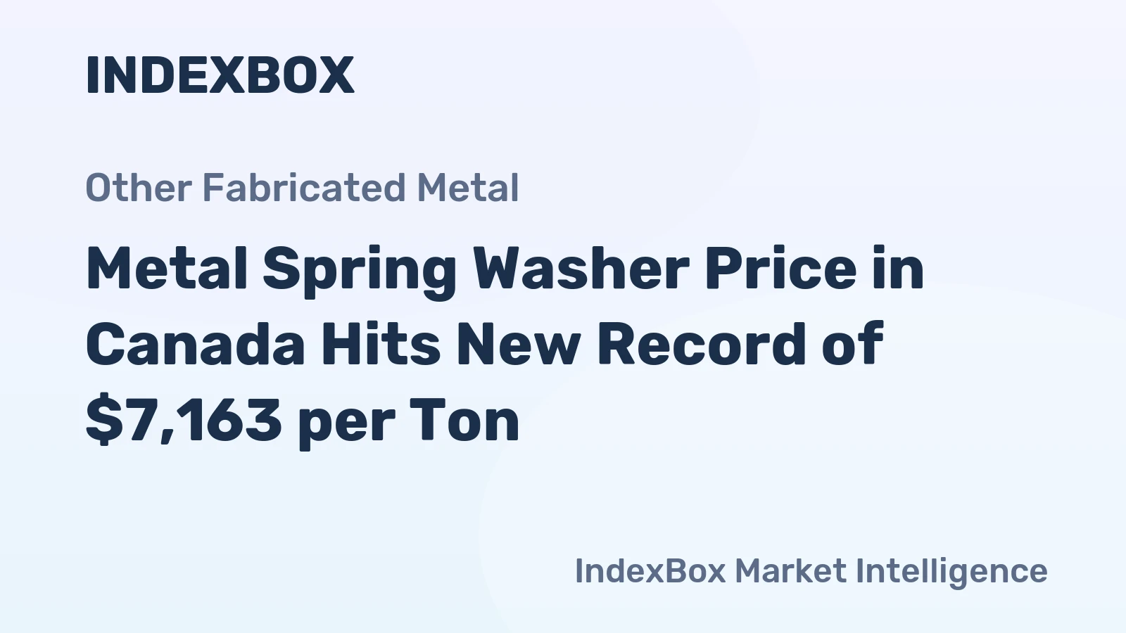 Metal Spring Washer Price in Canada Hits New Record of $7,163 per Ton