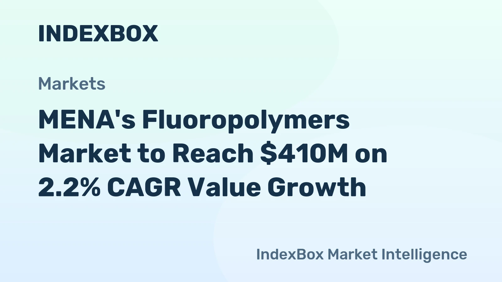 MENA's Fluoropolymers Market to Reach $410M on 2.2% CAGR Value Growth