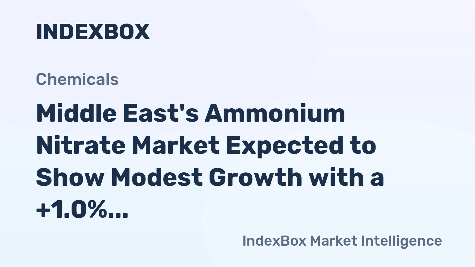 Middle East's Ammonium Nitrate Market Expected to Show Modest Growth with a +1.0% CAGR