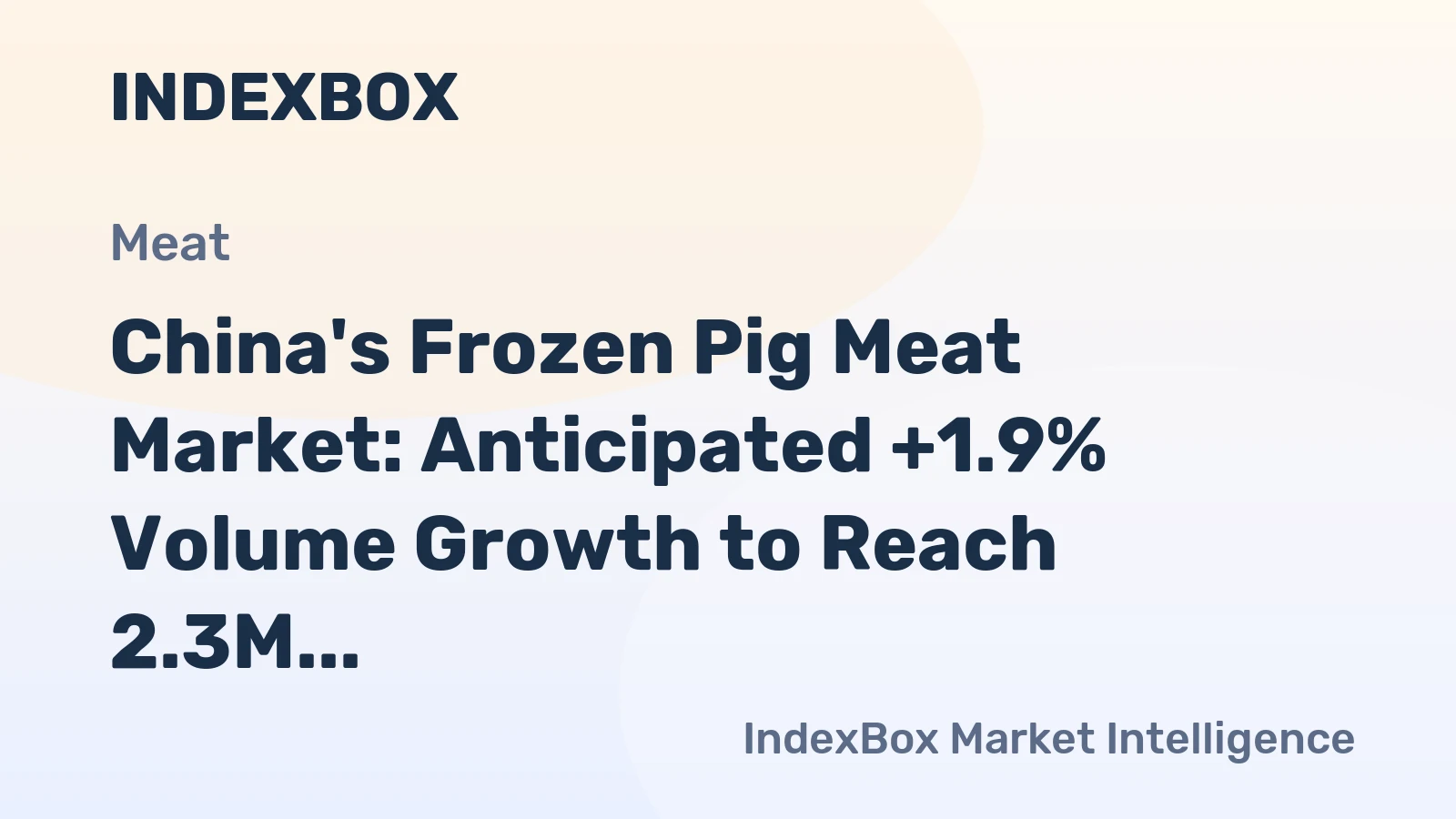 China's Frozen Pig Meat Market: Anticipated +1.9% Volume Growth to Reach 2.3M Tons and +2.0% Value Growth to $5.6B by 2035