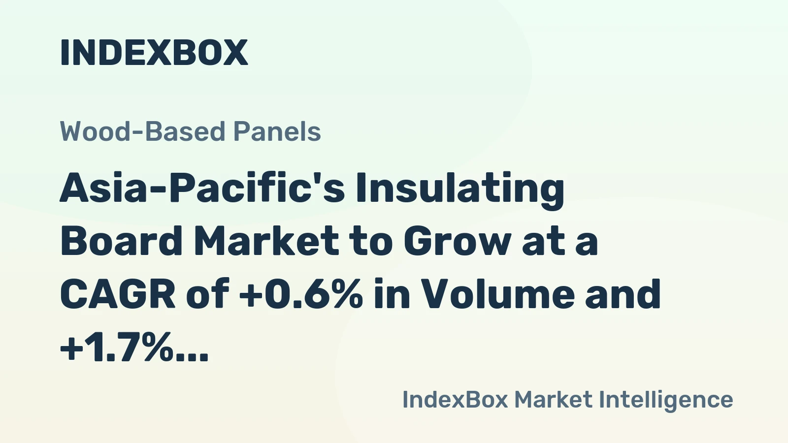 Asia-Pacific's Insulating Board Market to Grow at a CAGR of +0.6% in Volume and +1.7% in Value by 2035
