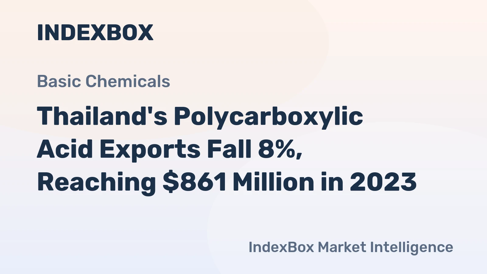 Thailand's Polycarboxylic Acid Exports Fall 8%, Reaching $861 Million in 2023