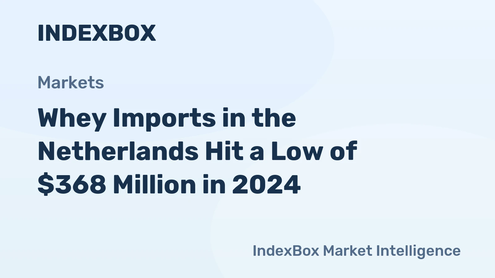 Whey Imports in the Netherlands Hit a Low of $368 Million in 2024