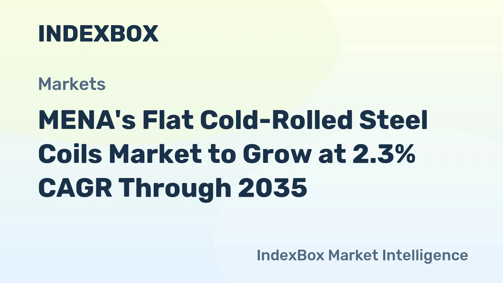MENA's Flat Cold-Rolled Steel Coils Market to Grow at 2.3% CAGR Through 2035