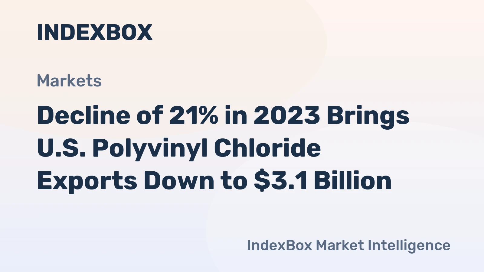 Decline of 21% in 2023 Brings U.S. Polyvinyl Chloride Exports Down to $3.1 Billion