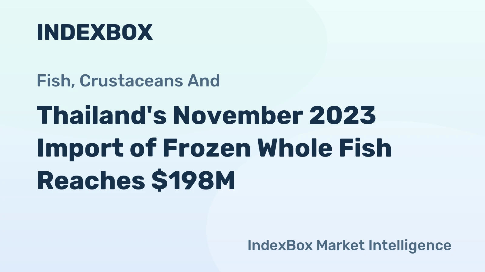Thailand's November 2023 Import of Frozen Whole Fish Reaches $198M