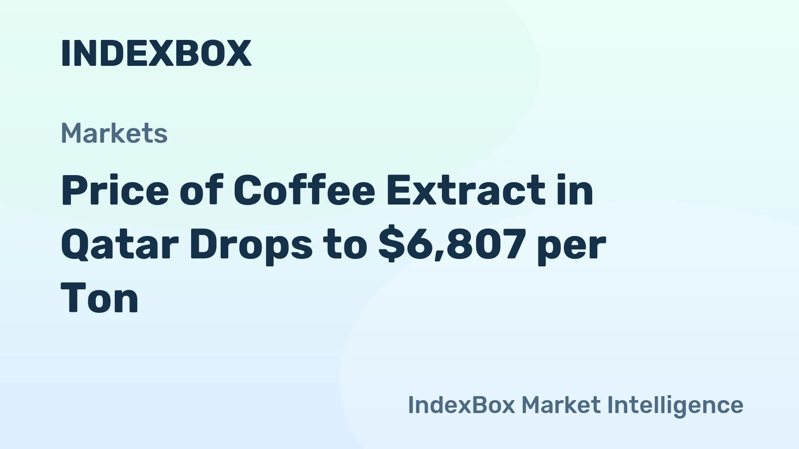 Price of Coffee Extract in Qatar Drops to $6,807 per Ton