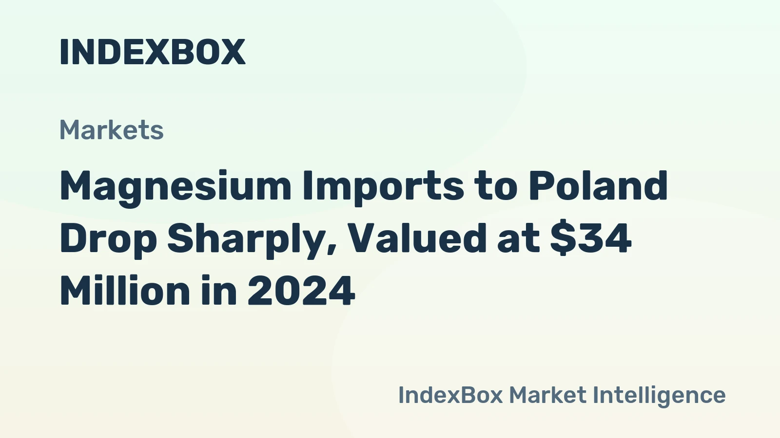 Magnesium Imports to Poland Drop Sharply, Valued at $34 Million in 2024